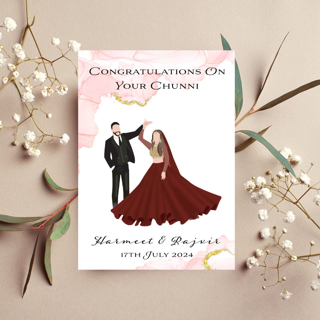 Personalised Sikh Punjabi Wedding Card Hindu Congratulations Indian ...