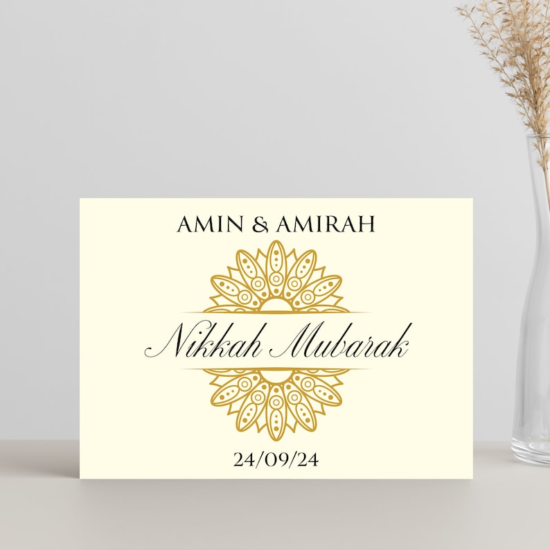 Nikkah Mubarak Card Shaadi Card Nikkah Gift Islamic Wedding Card ...