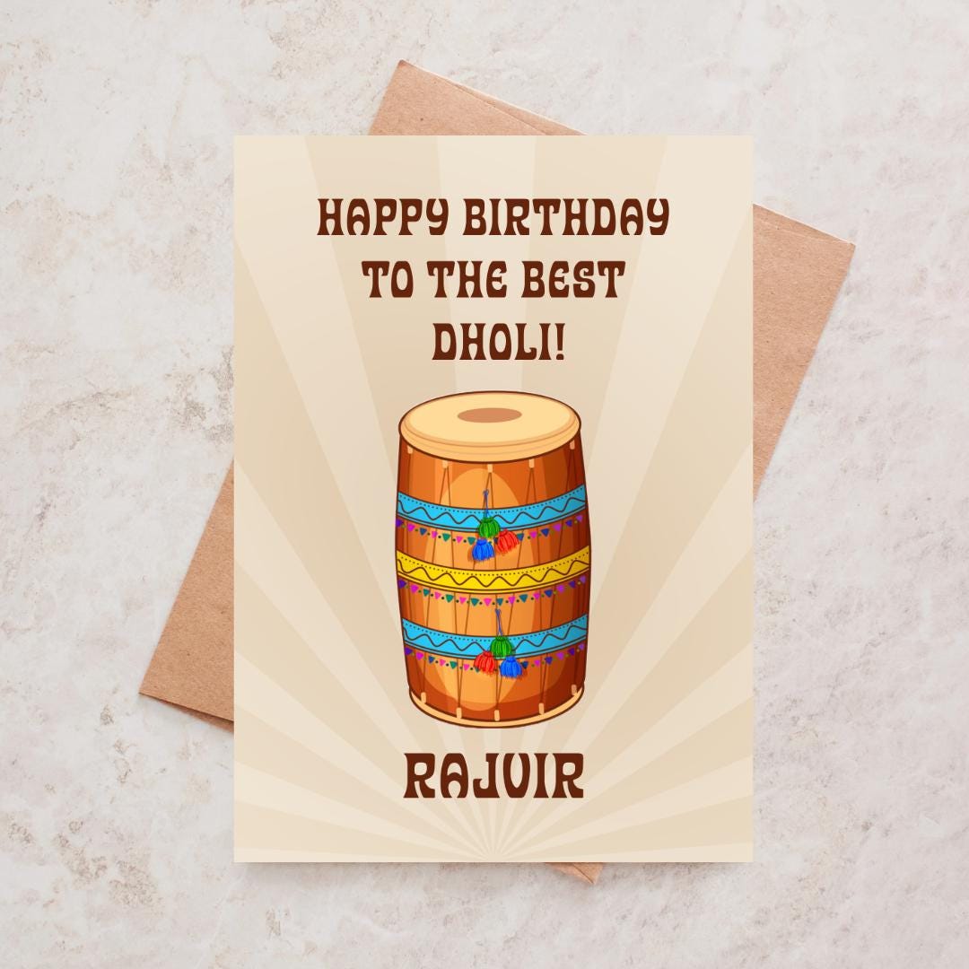 Indian Birthday Cards Happy Birthday to the Best Dholi Card Brother ...