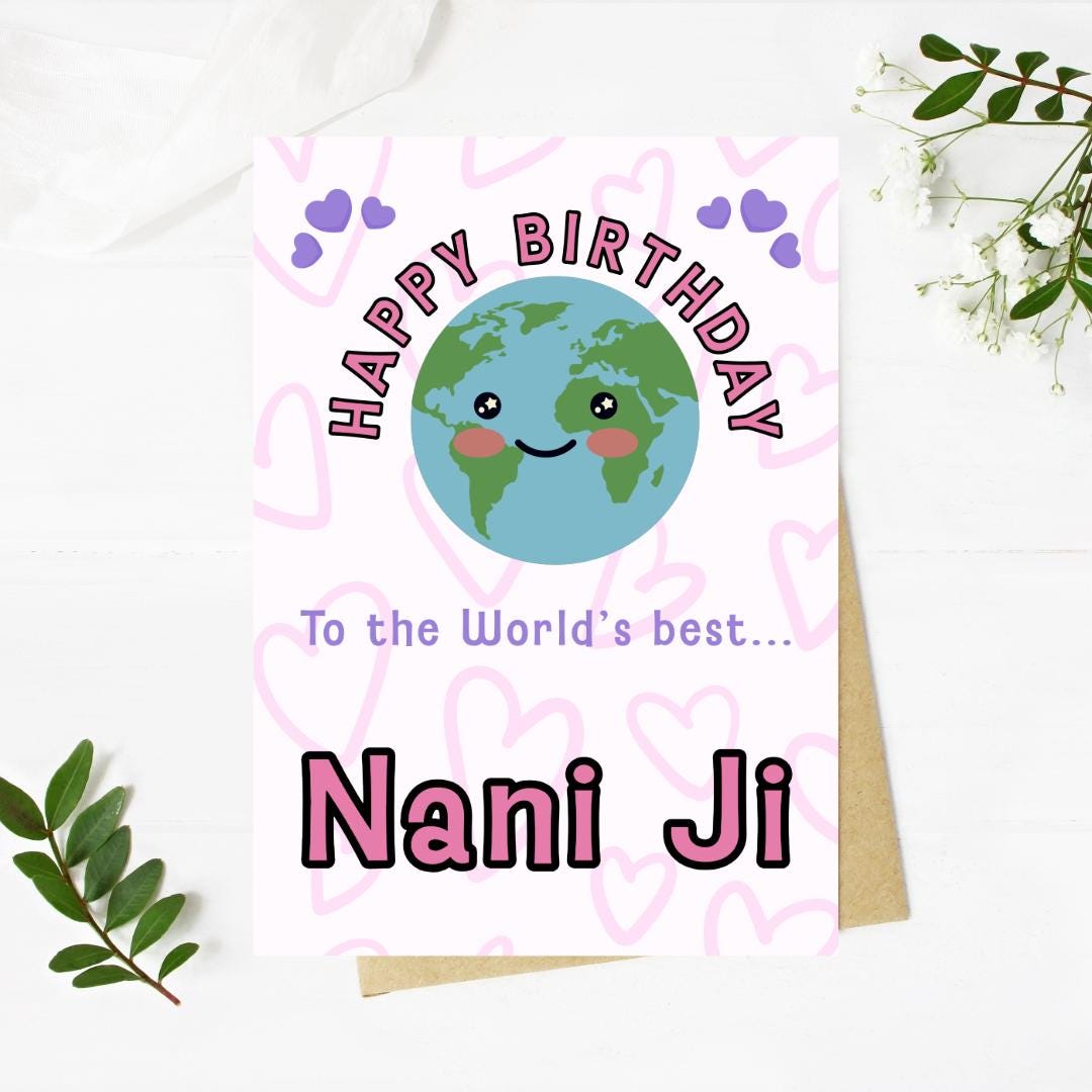 Indian Birthday Card Happy Birthday Pua Ji Nani Ji Massi Ji Dadi Ji ...