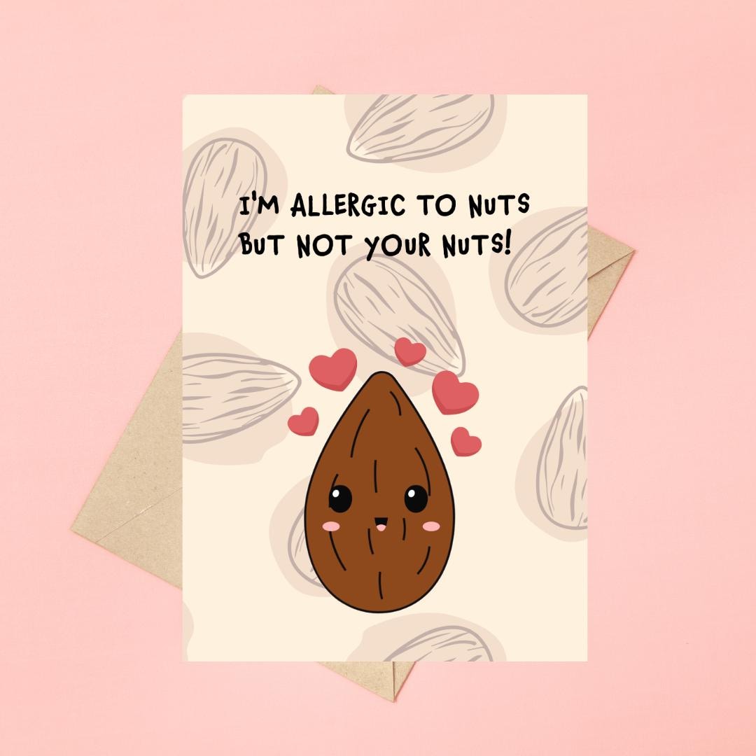 Nut Allergy Card Birthday Allergy Cards Peanut Nut Allergy Gift Nut ...