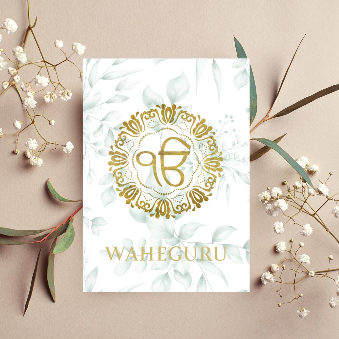 Ik Onkar Card Waheguru Card Sikh Cards Celebrations Sikh Punjabi Cards ...