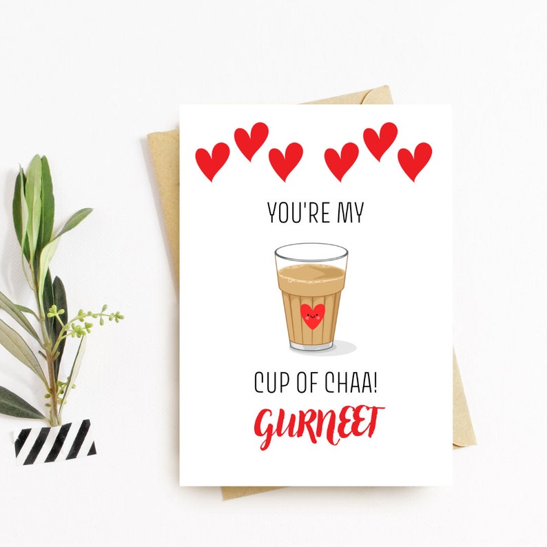 You're My Cup of Chaa Card Desi Chai Card Greeting Card Puns Desi Food ...