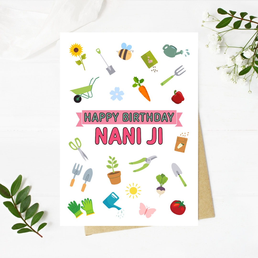 Happy Birthday Nani Ji Happy Birthday Bibi Ji Indian Birthday Card for ...
