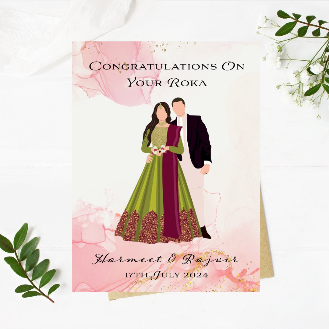 Sikh Punjabi Wedding Card Hindu Indian Wedding Card Roka Card ...