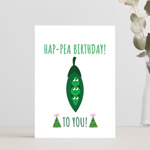 Hap-pea Birthday Card Happy Birthday Card Funny Food Card Food Birthday ...