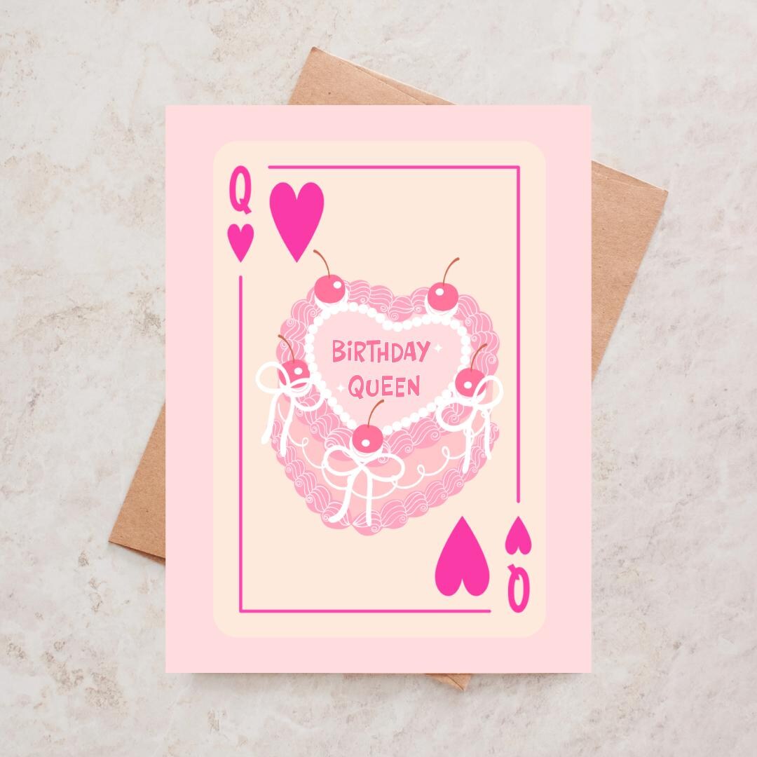 Birthday Queen Card Slay Queen Birthday Card Queen of Hearts Birthday ...
