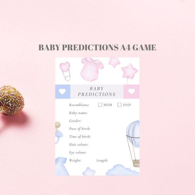 Baby Shower Predictions and Advice Cards Printable Baby Shower Games ...