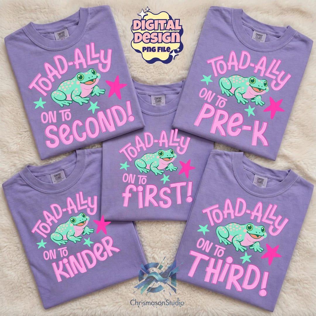 Toadally PNG Bundle, Last Day of School Frog Design, Pre K Kids First ...