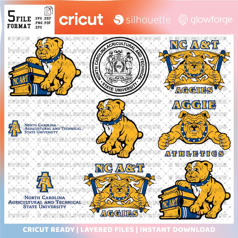 Custom Order 45 - North Carolina SVG, A&T Aggies SVG, University ...