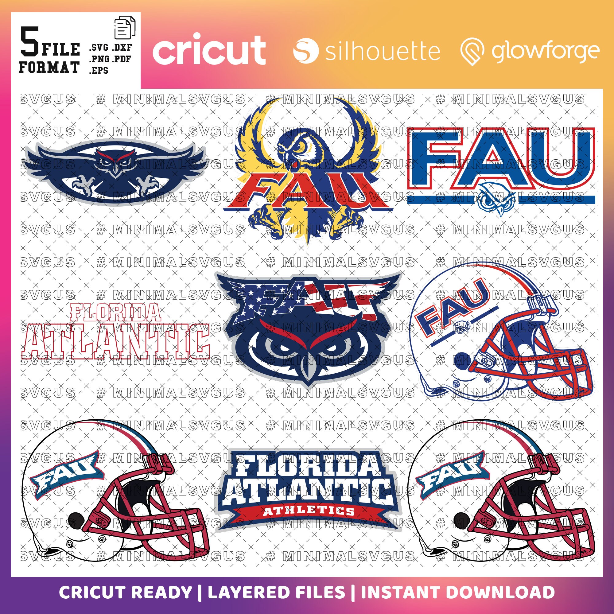 Custom Order 18 - Florida Atlantic University SVG, Owls SVG, Athletics ...