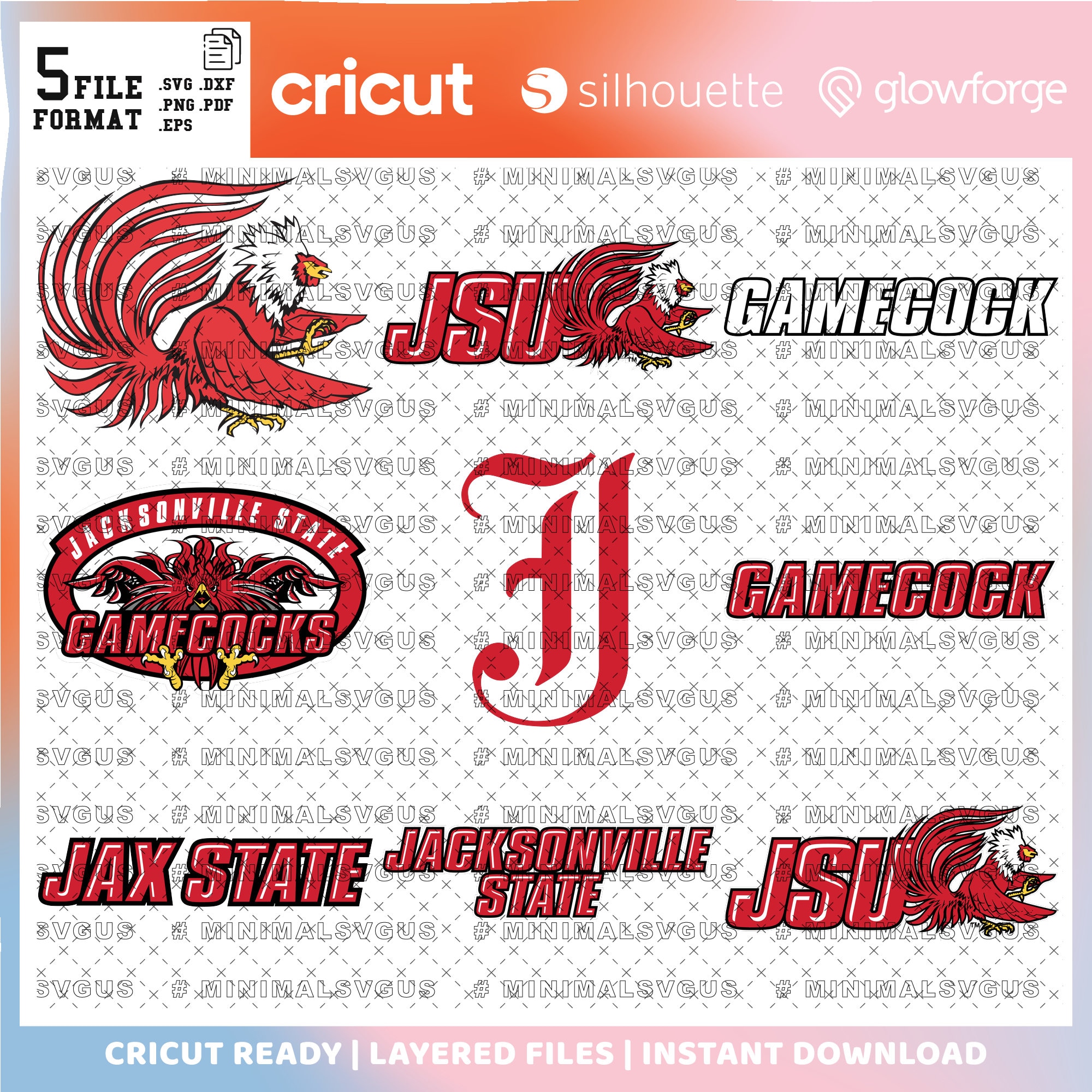 Custom Order 32 - Jacksonville State University SVG, Gamecocks SVG ...