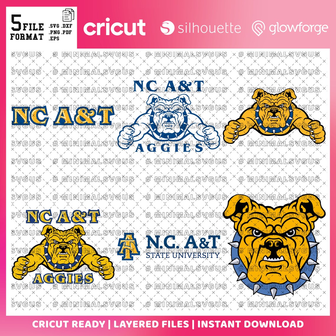 Custom Order 45 - North Carolina SVG, A&T Aggies SVG, University ...
