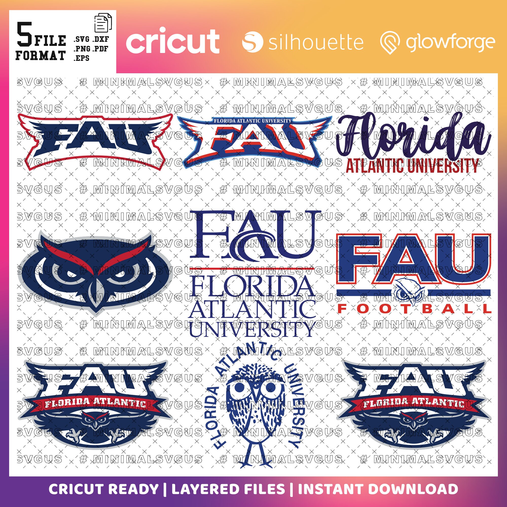 Custom Order 18 - Florida Atlantic University SVG, Owls SVG, Athletics ...