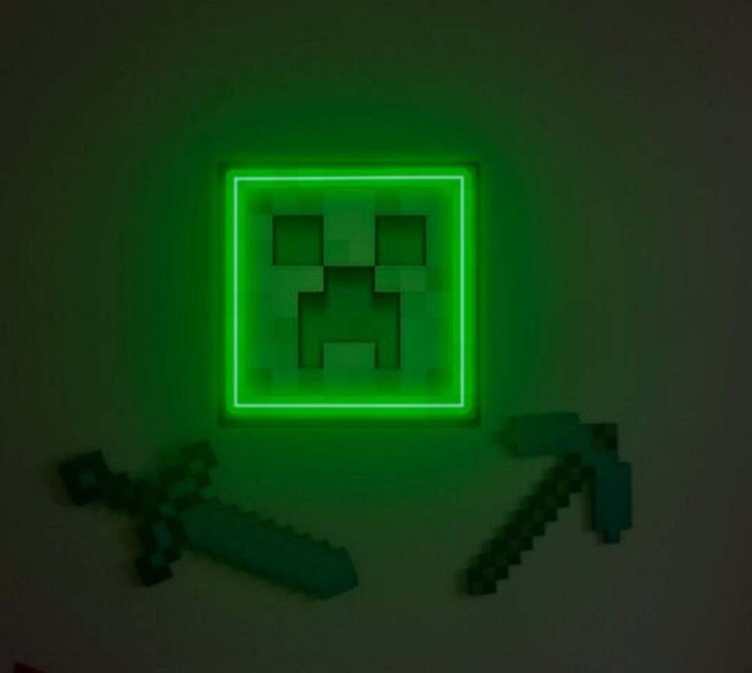 Light Minecraft Creeper Led NEON Game Room Decor Neon Lights Gift Neon ...