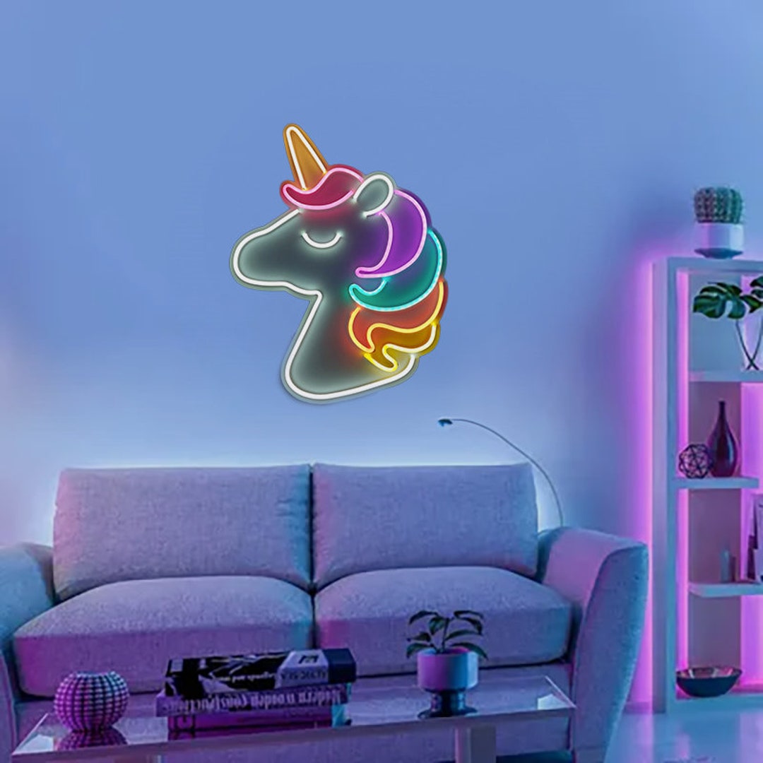 Rainbow Unicorn Neon Wall Decor, Led Sign, Neon Sign, Neon Light ...
