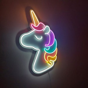 Rainbow Unicorn Neon Wall Decor, Led Sign, LED Neon, Neon Light ...