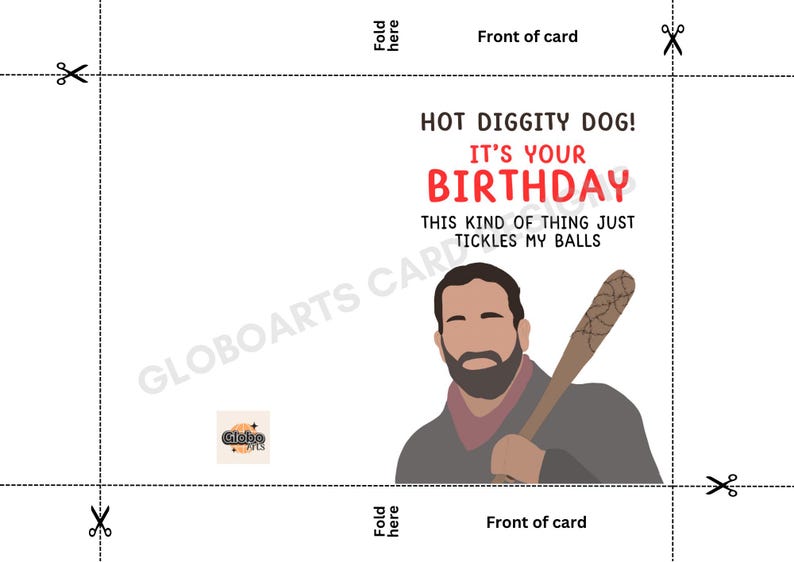 The Walking Dead Negan Birthday Card | Funny Iconic TV Quote | Thriller ...