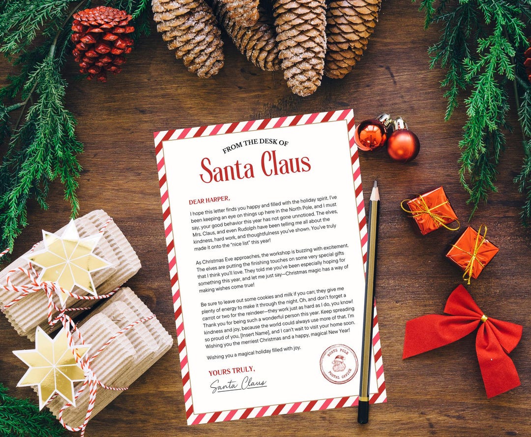 Personalised Letter From Santa for Kids Custom Children's Santa Letter ...