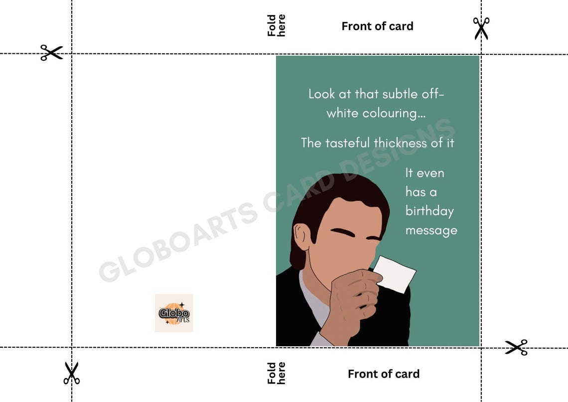 American Psycho Patrick Bateman Birthday Card | Funny Iconic 90s Movie ...