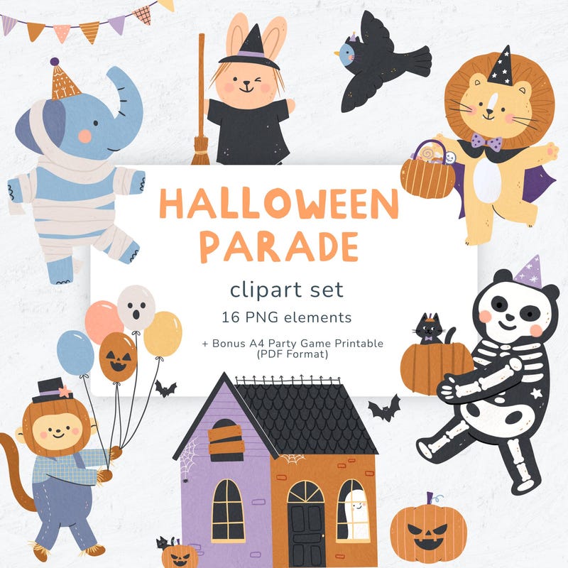 Halloween Parade Clipart - Etsy