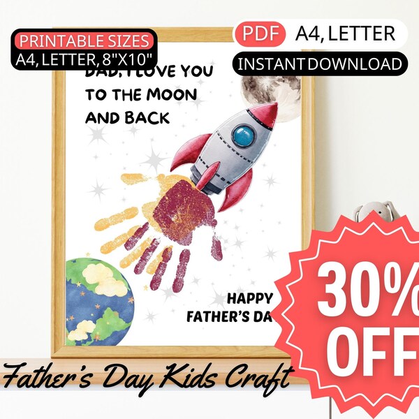 Father Day Handprint - Etsy