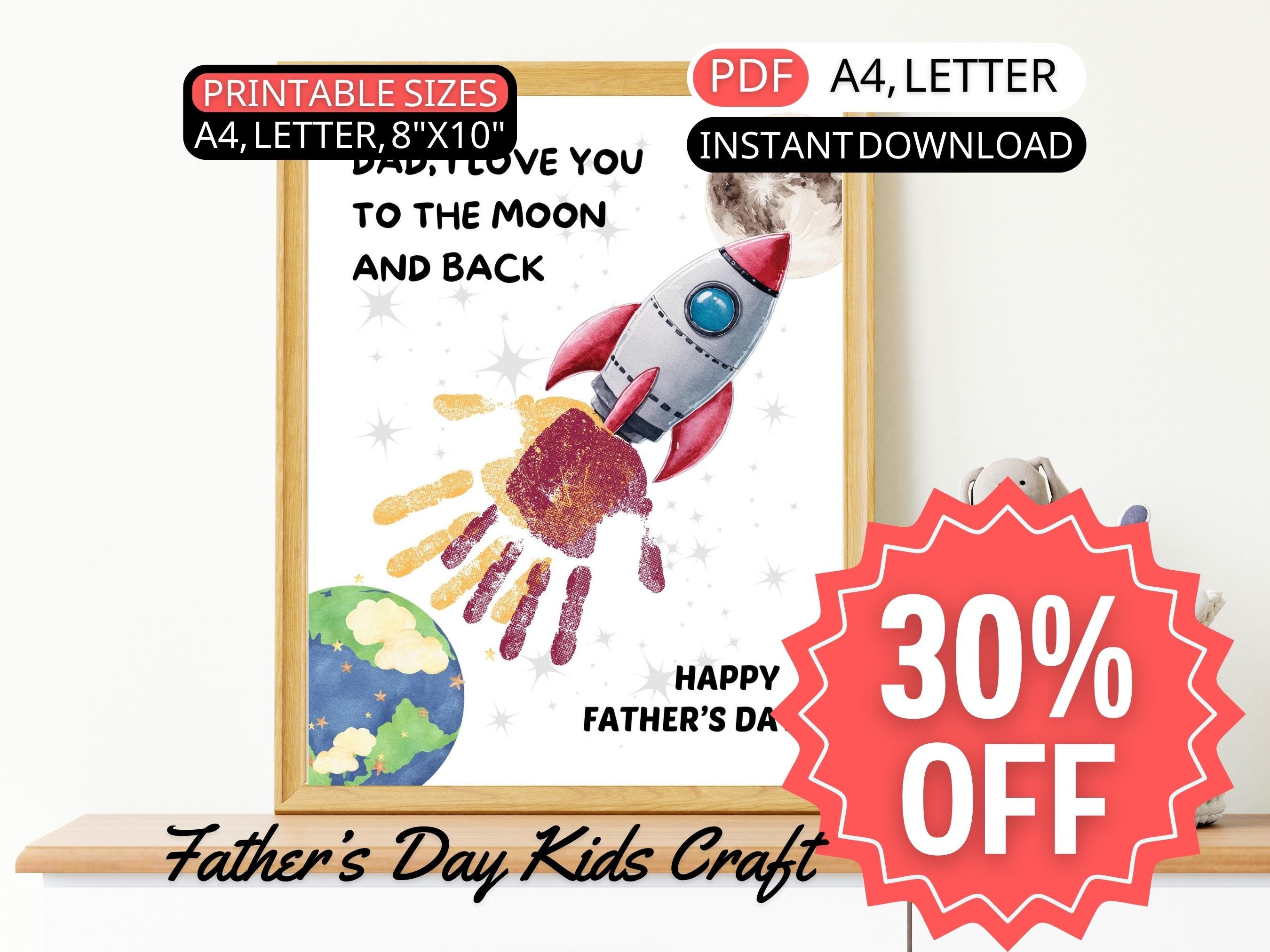Fathers Day Handprint Craft Kids Art Printable Activity Preschool Gifts ...