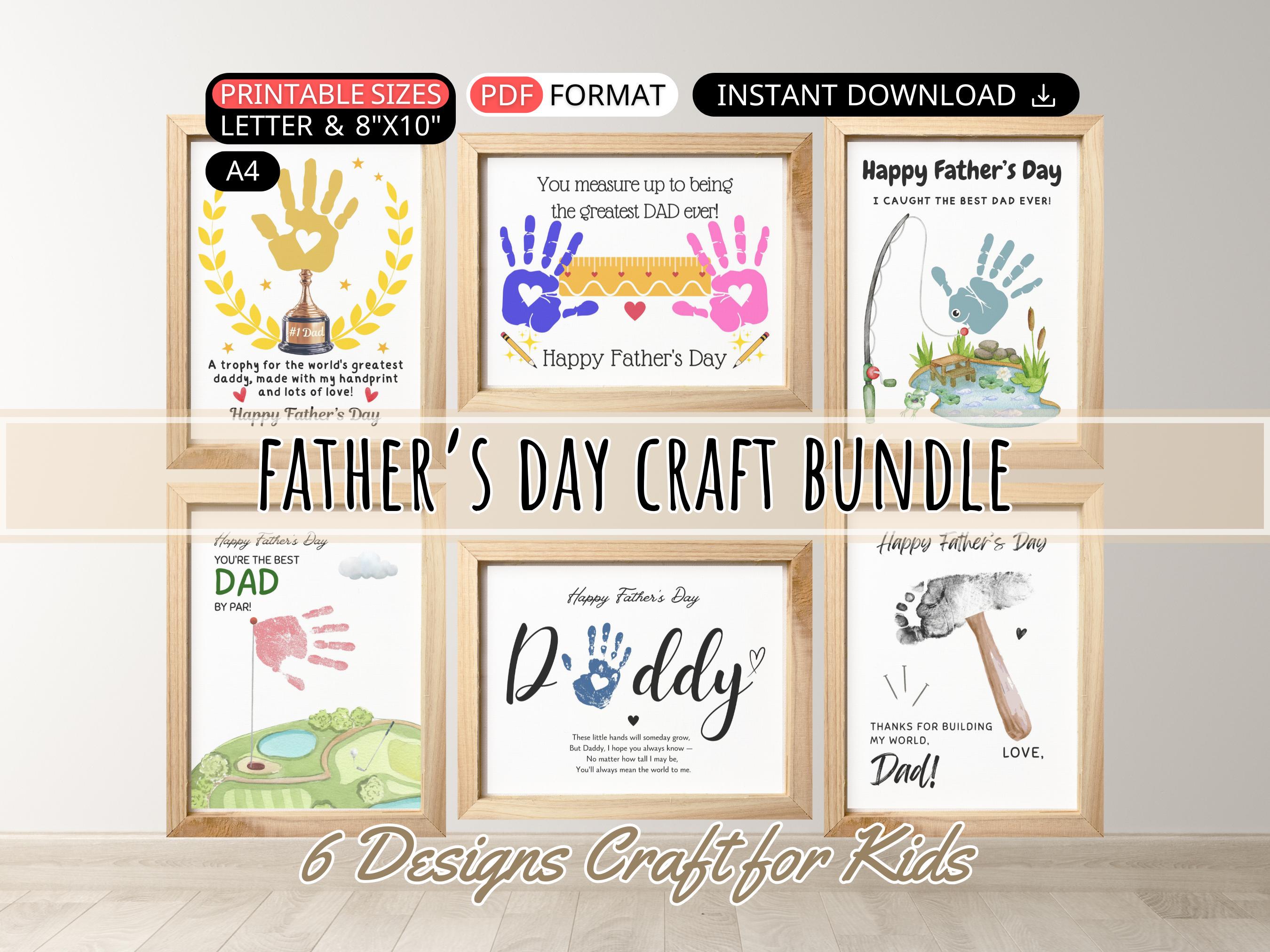 Fathers Day Handprint Footprint Bundle Craft Kid: Dad Fathers Day Gift ...