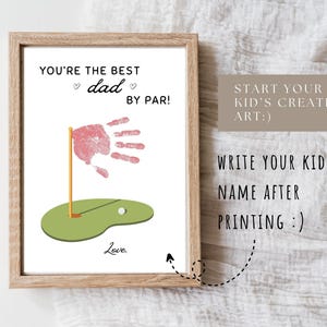 Fathers Day Handprint Golf Craft Dad, Best Dad by Par Printable DIY ...