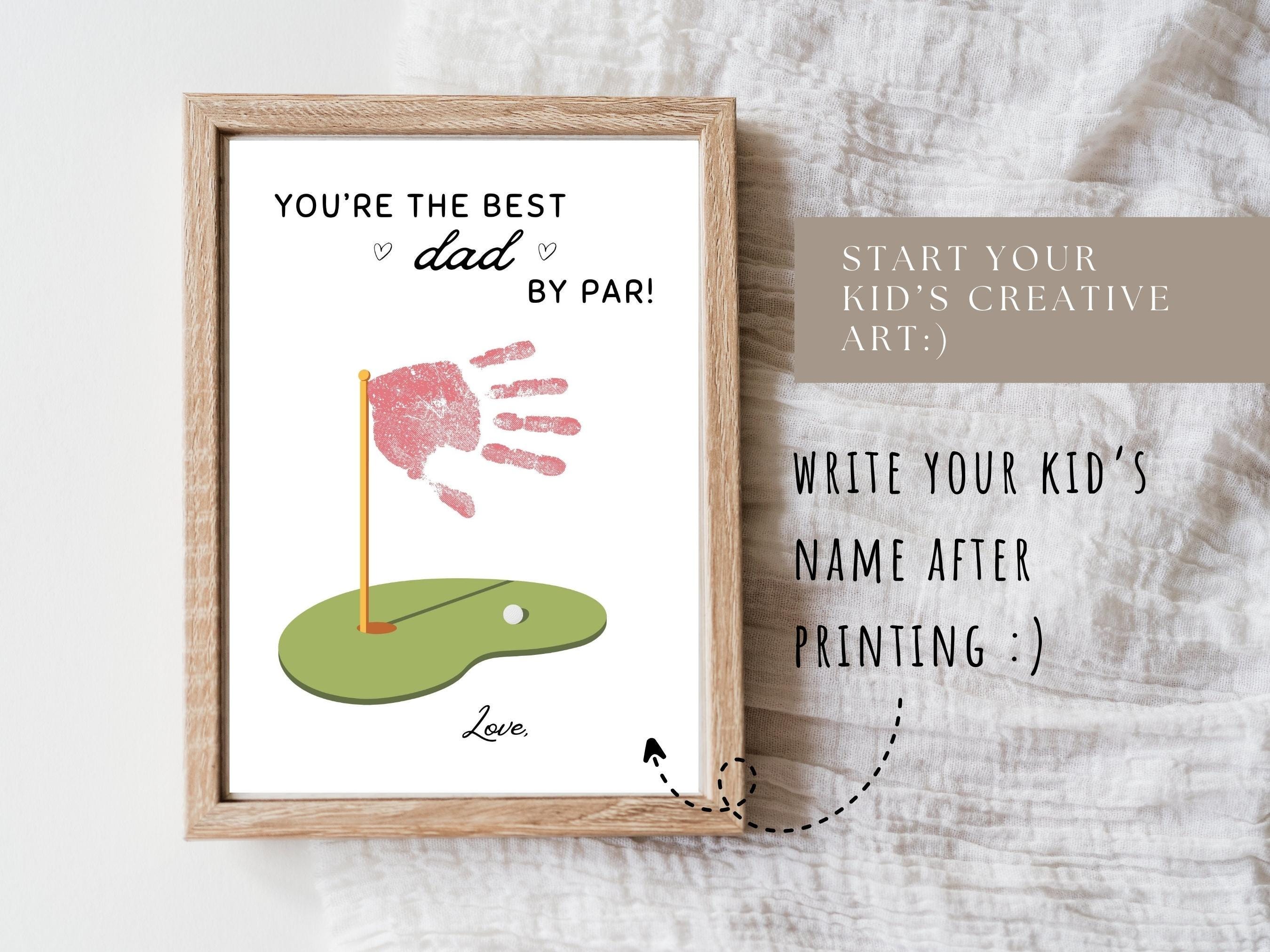 Fathers Day Handprint Golf Craft Dad, Best Dad by Par Printable DIY ...