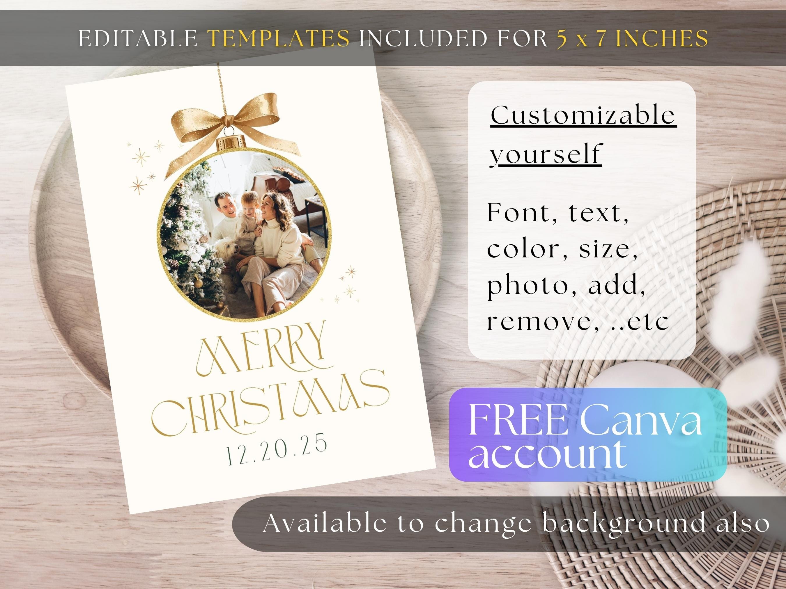 Elegant Christmas Photo Card Template: Year in Review Holiday Photo ...