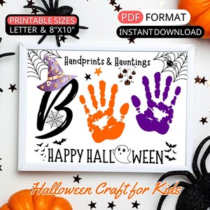Halloween Handprint Art Kid Fall Handprint Craft Diys Kid Keepsakes ...
