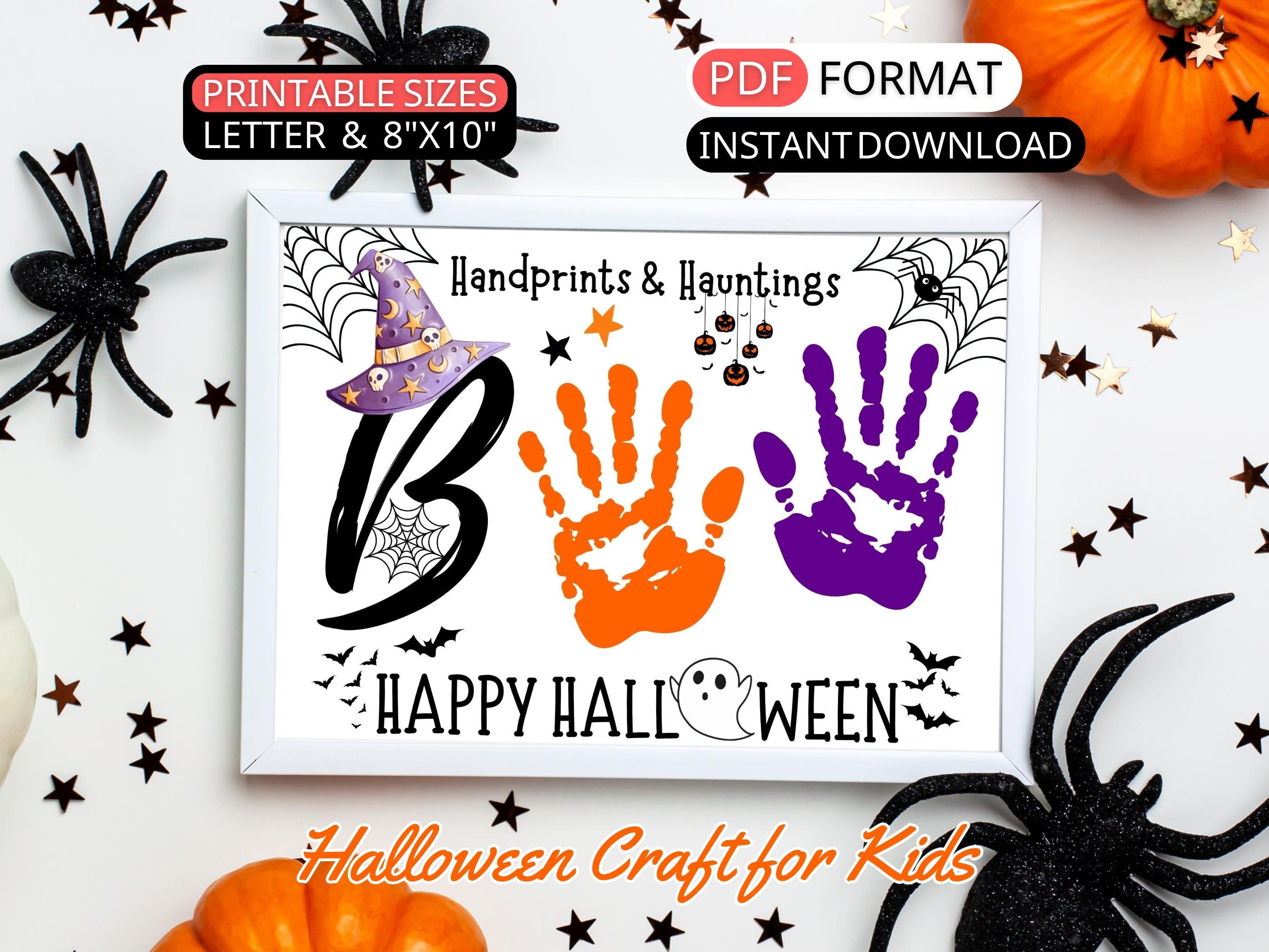 Halloween Handprint Art Kid Fall Handprint Craft Diys Kid Keepsakes ...