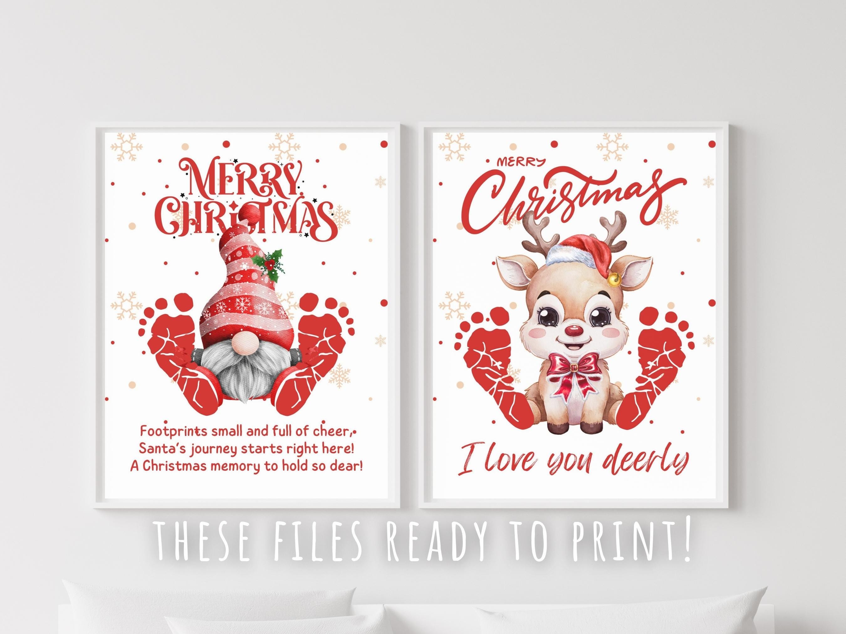 Christmas Handprint Bundle: Christmas Handprint Footprint Craft Toddler ...
