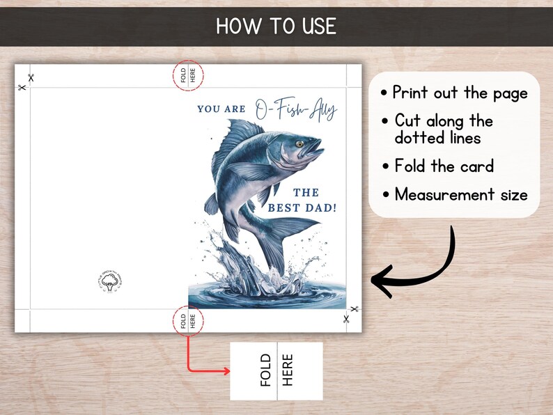 Funny Blue Fish Fathers Day Fishing Card for Dad From Wife Daughter Son ...