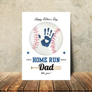 Fathers Day Baseball Handprint Craft DIY Toddler Baby Keepsake ...
