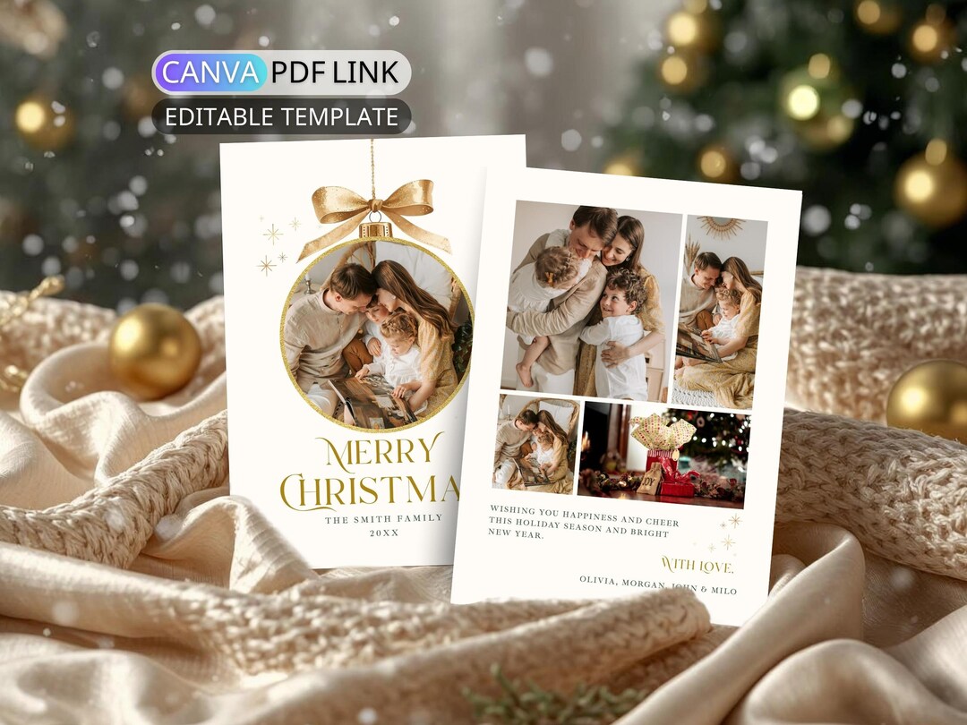 Elegant Christmas Photo Card Template: Minimalist Holiday Photo Card ...