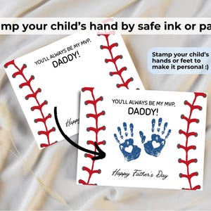 Fathers Day Handprint Craft Dad Baseball Handprint Art Printable Daddy ...