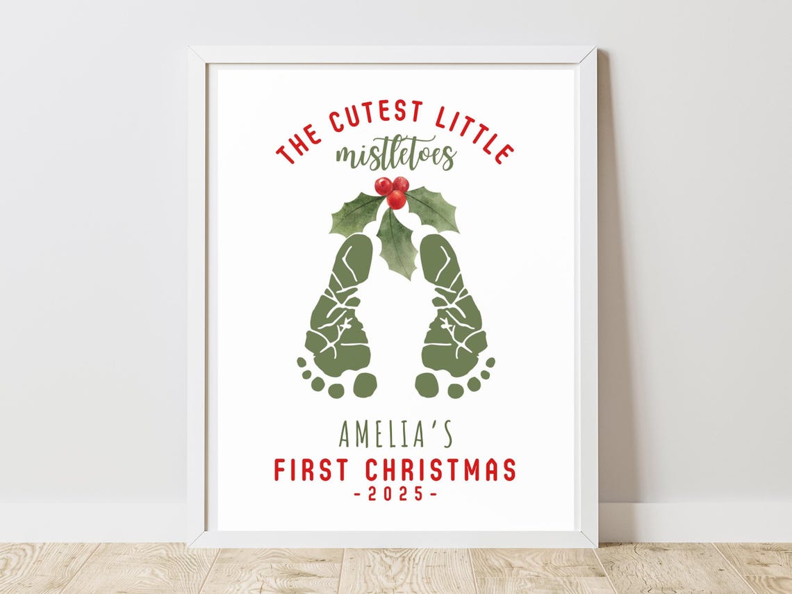 Christmas Footprint Art Kid: Mistletoes Footprint Craft Toddler ...