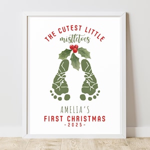 Christmas Footprint Art Kid: Mistletoes Footprint Craft Toddler ...