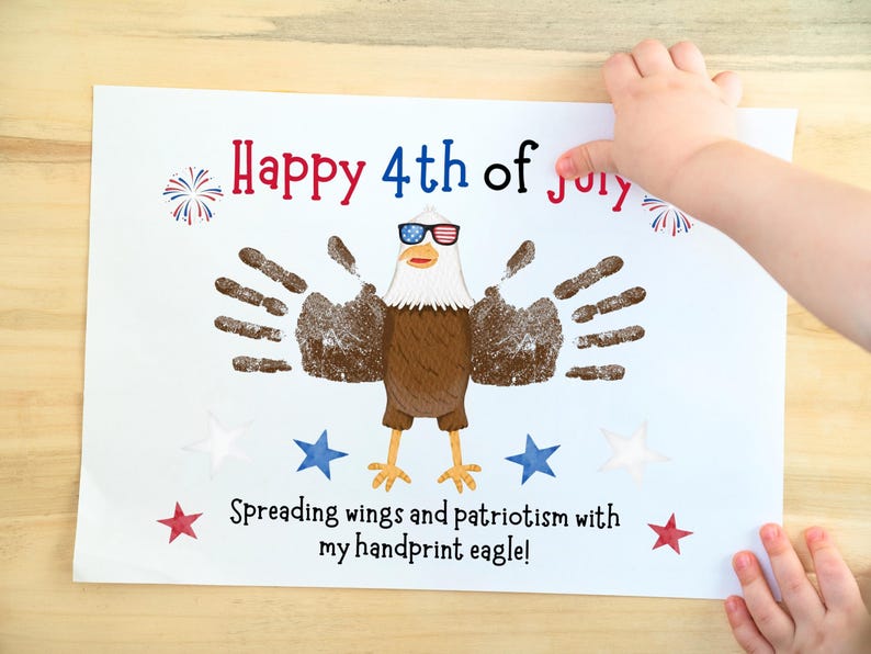4th of July Handprint Art Kids Preschool Activity Printable Fourth of ...