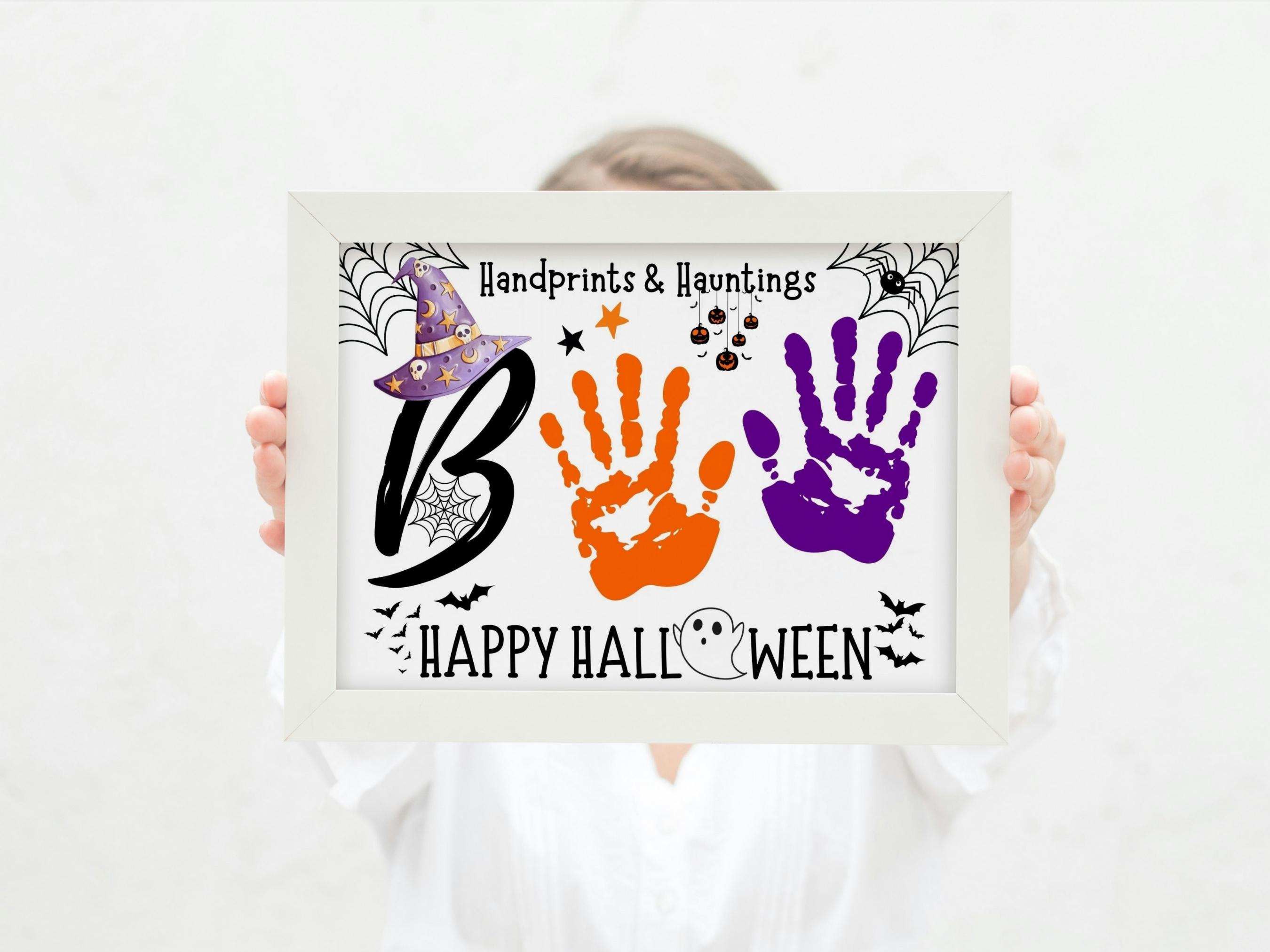 Halloween Handprint Art Kid Fall Handprint Craft Diys Kid Keepsakes ...
