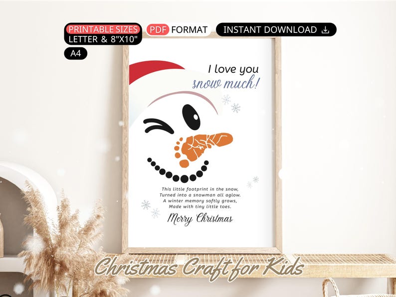 Christmas Footprint Art Poem Kid: Snowman Footprint Craft Baby Toddler ...
