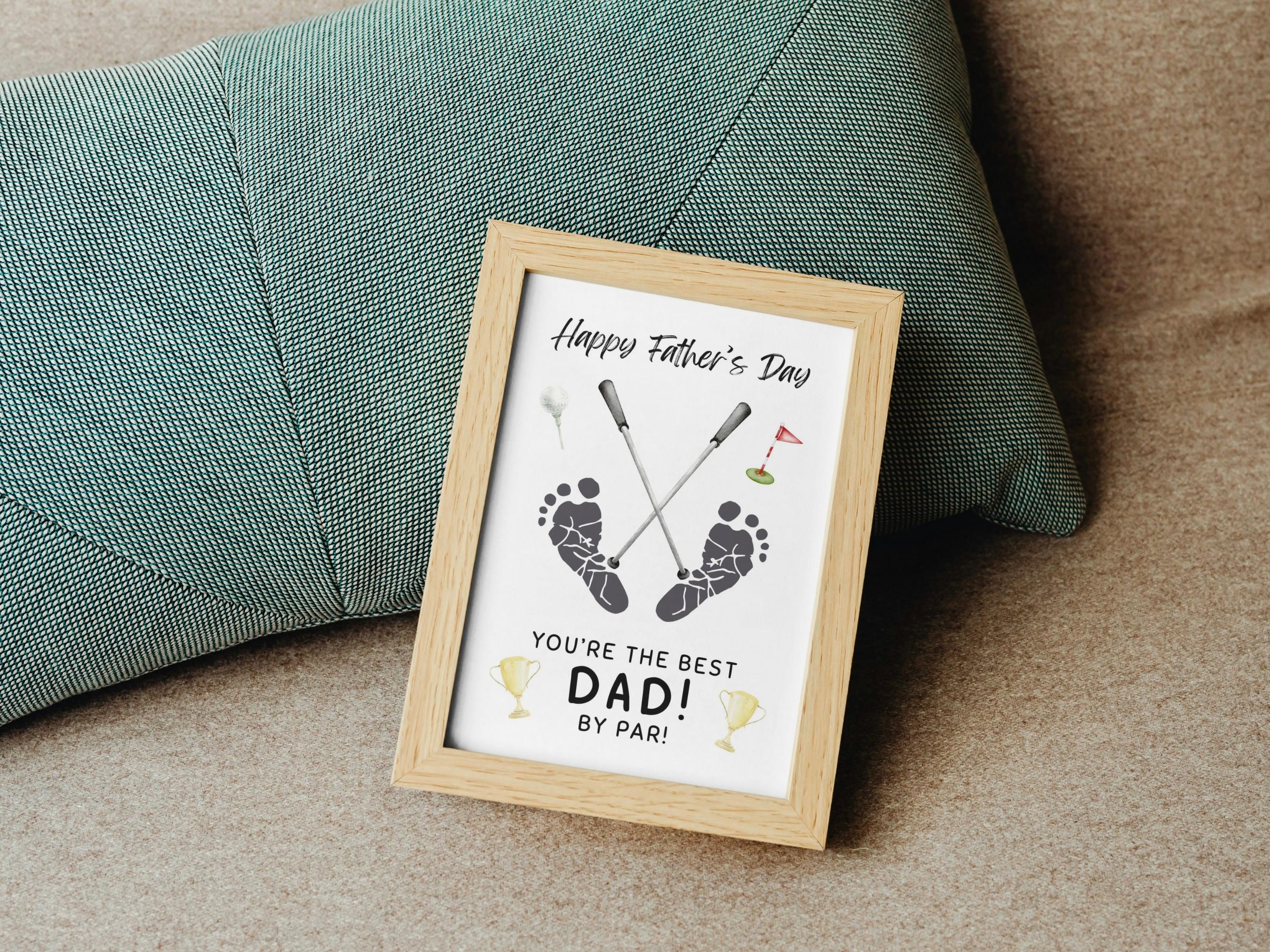 Fathers Day Golf Footprint Craft Printable Best Dad by Par Gift DIY ...