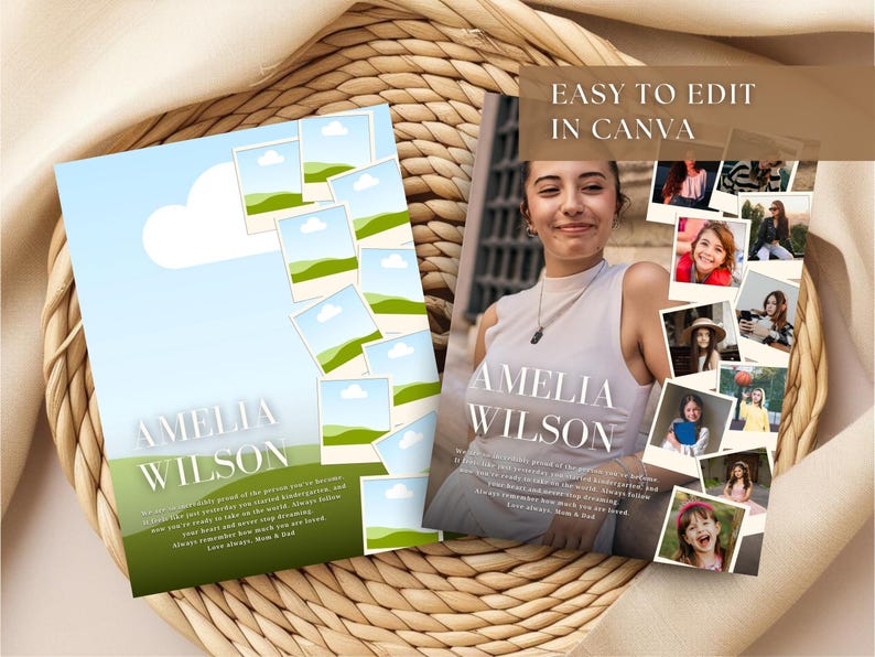 Senior Yearbook Ad Template Canva: Full Page Yearbook Ad Digital Modern ...