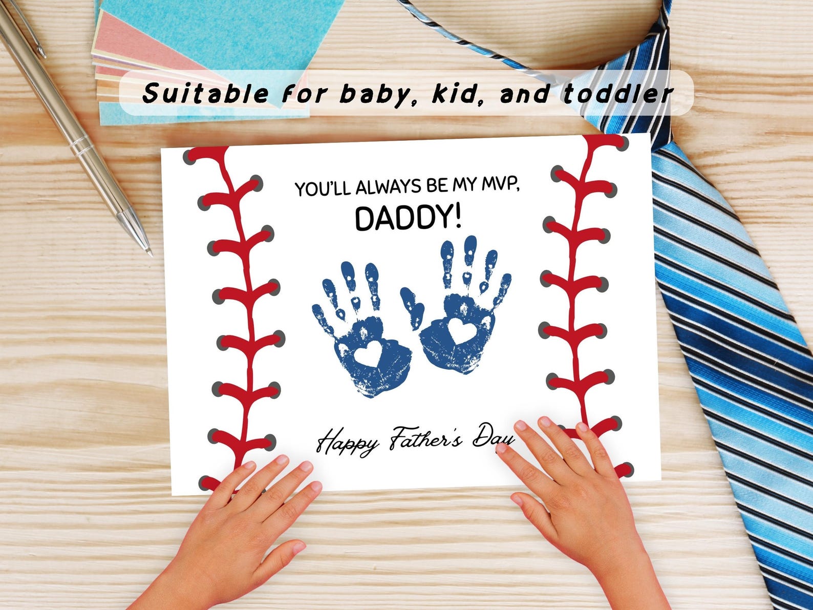 Fathers Day Handprint Craft Dad Baseball Handprint Art Printable Daddy ...