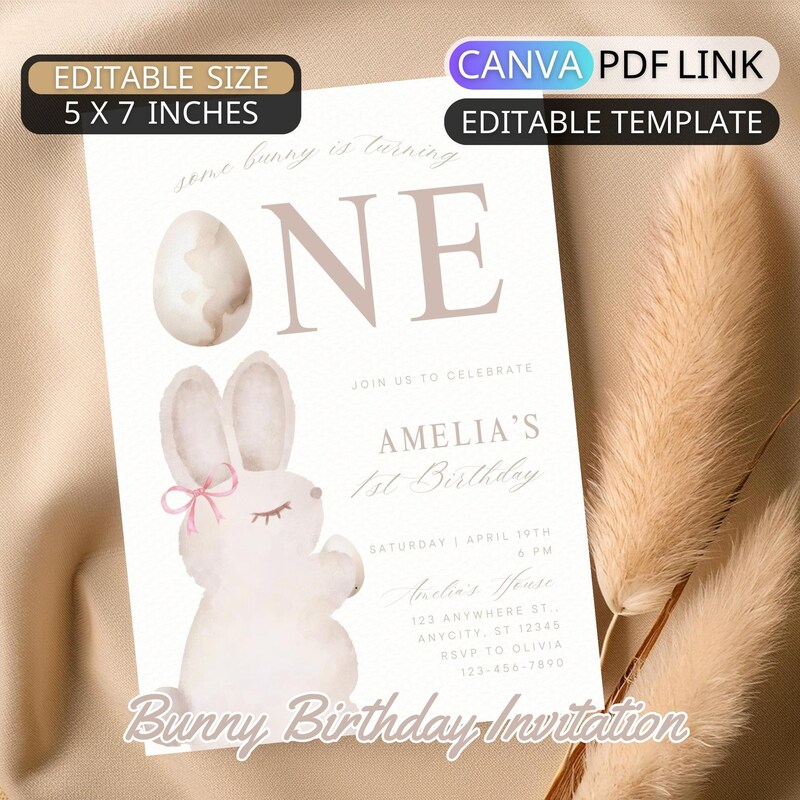 Bunny Invitations - Etsy