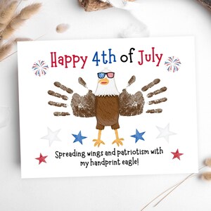 4th of July Handprint Art Kids Preschool Activity Printable Fourth of ...