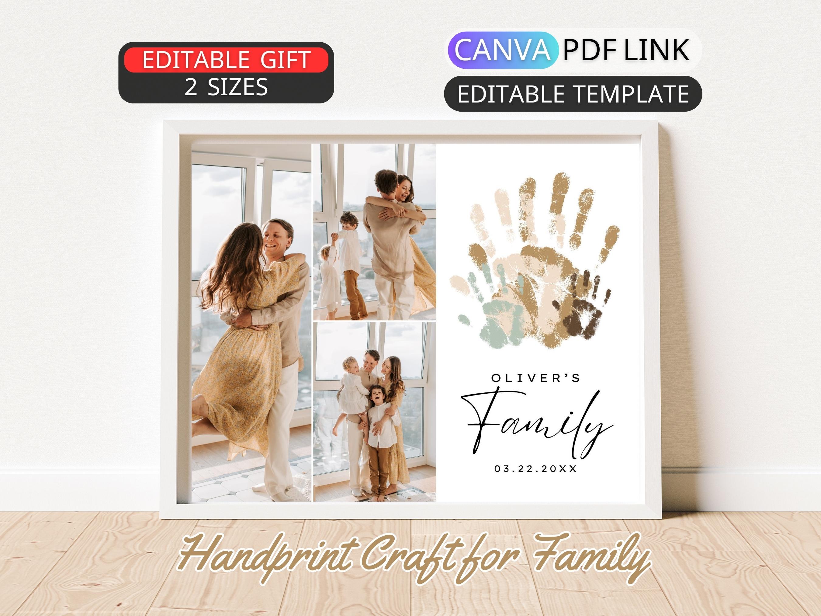 Family Photo Collage Template Canva: Family Handprint Art Craft DIY ...