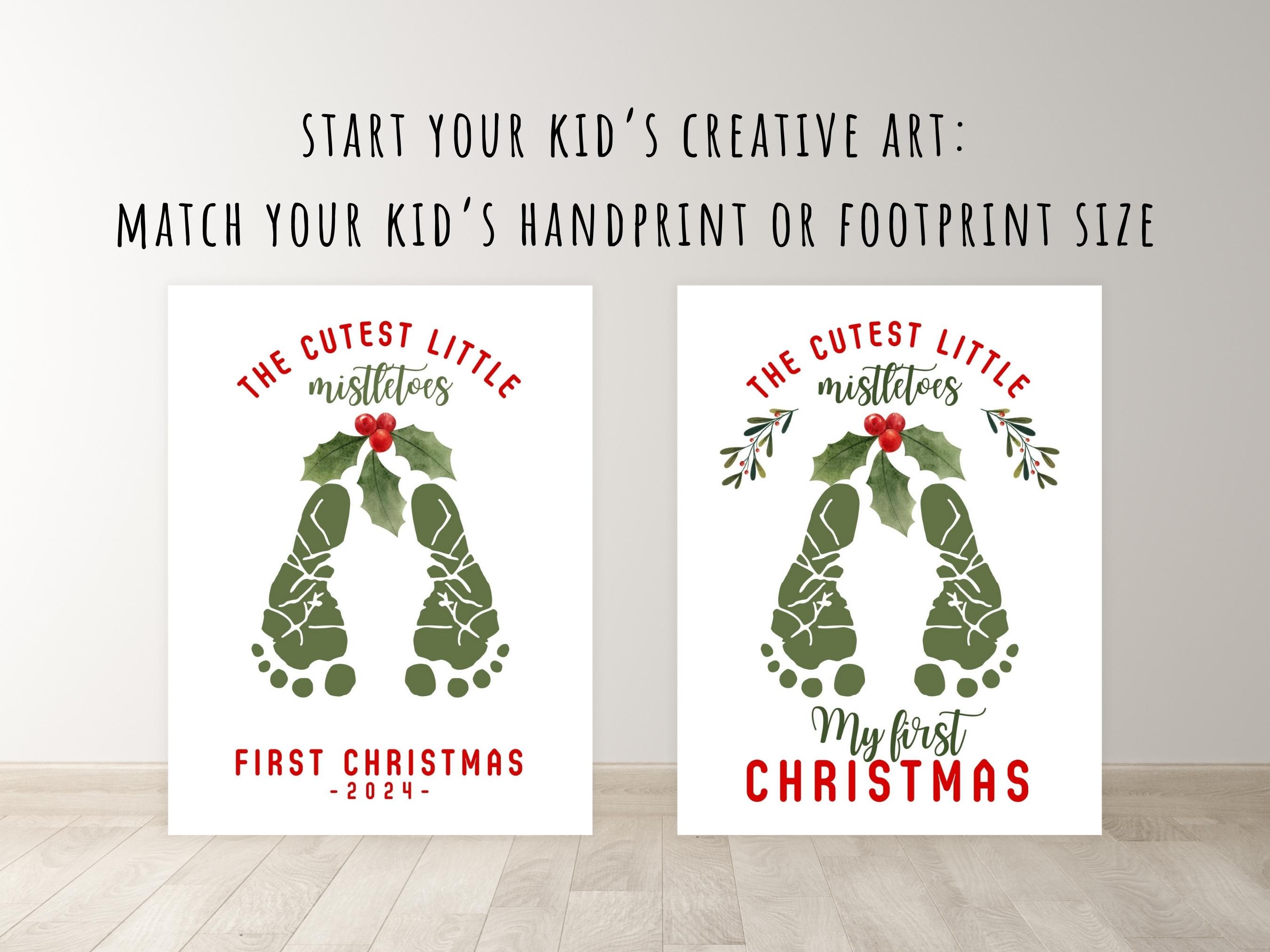 Christmas Footprint Art Kid Mistletoes Footprint Craft DIY Toddler ...